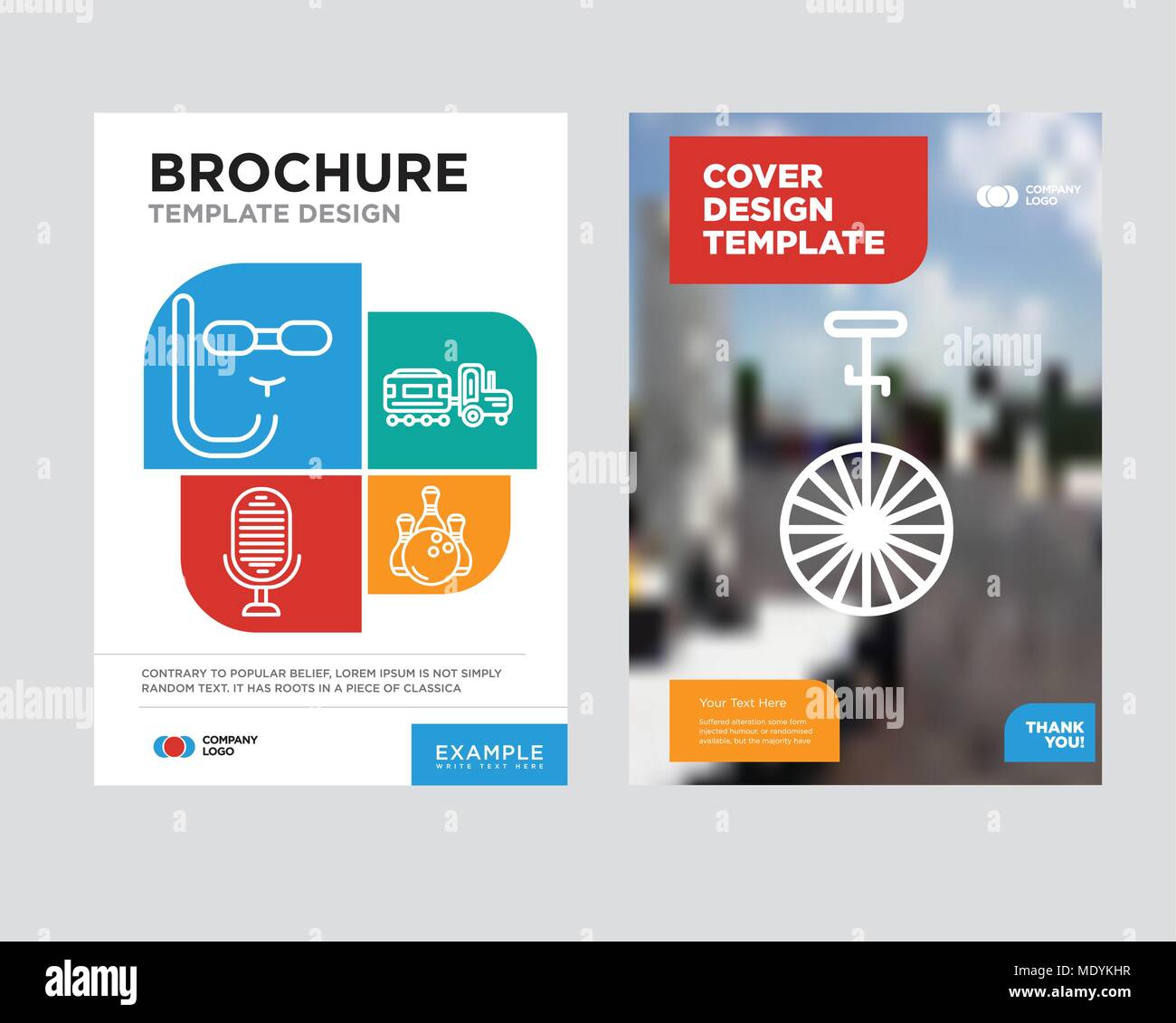 Circus brochure flyer design template with abstract photo background ...