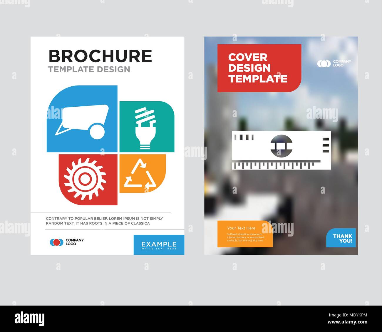 scale brochure flyer design template with abstract photo background ...