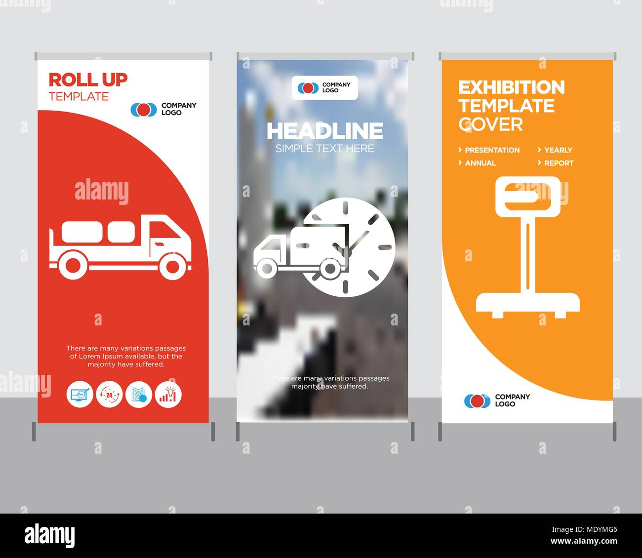 Logistics weight scale modern business roll up banner design template ...