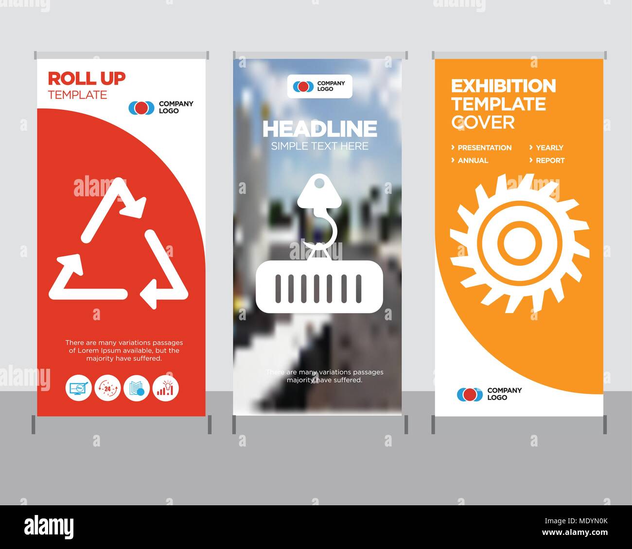 saw blade modern business roll up banner design template, crane with ...