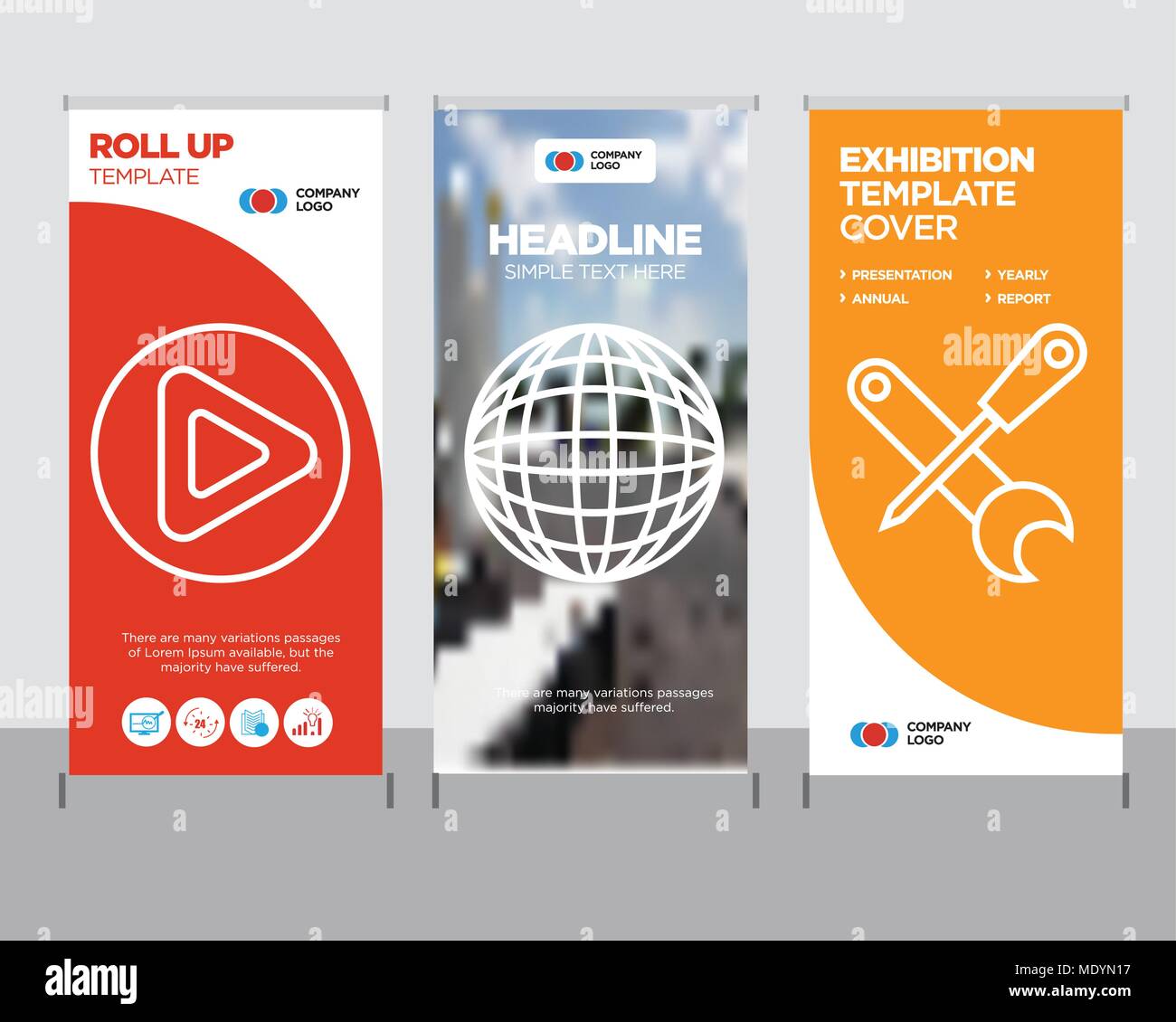 Screwdriver and wrench modern business roll up banner design template ...