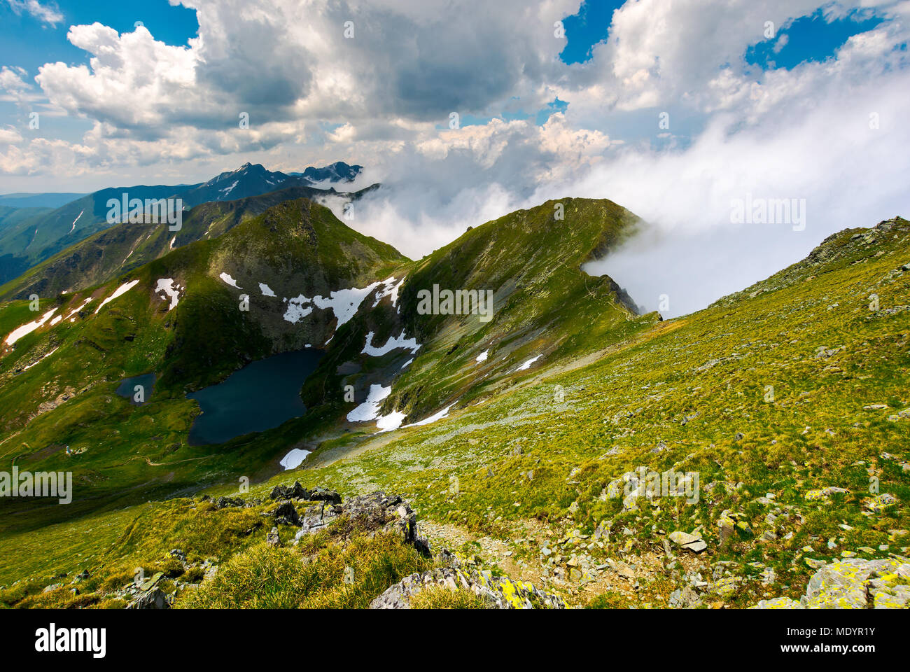 lake Capra view from Saua Vaiuga. beautiful summer landscape of ...