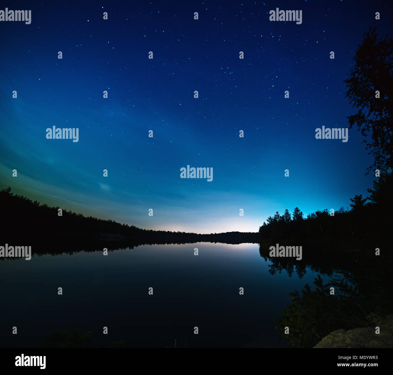 Lake at night Stock Photo - Alamy