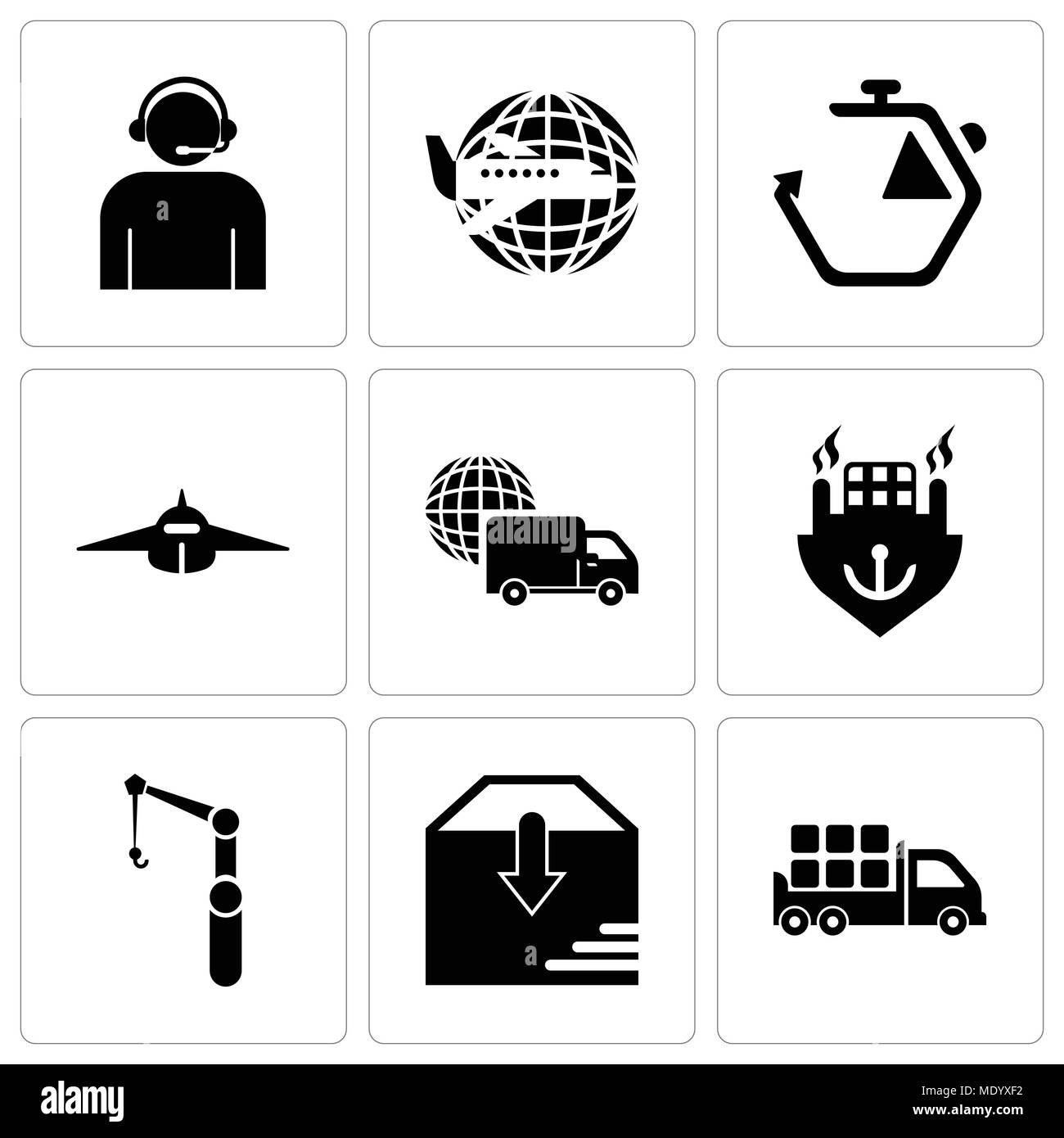 Truck crane icon in Stock Vector Images - Alamy