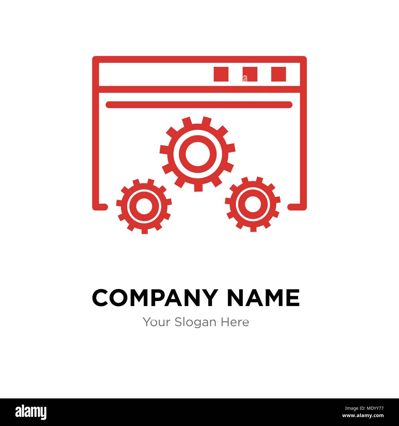 Data analysis with magnifier company logo design template, Business ...