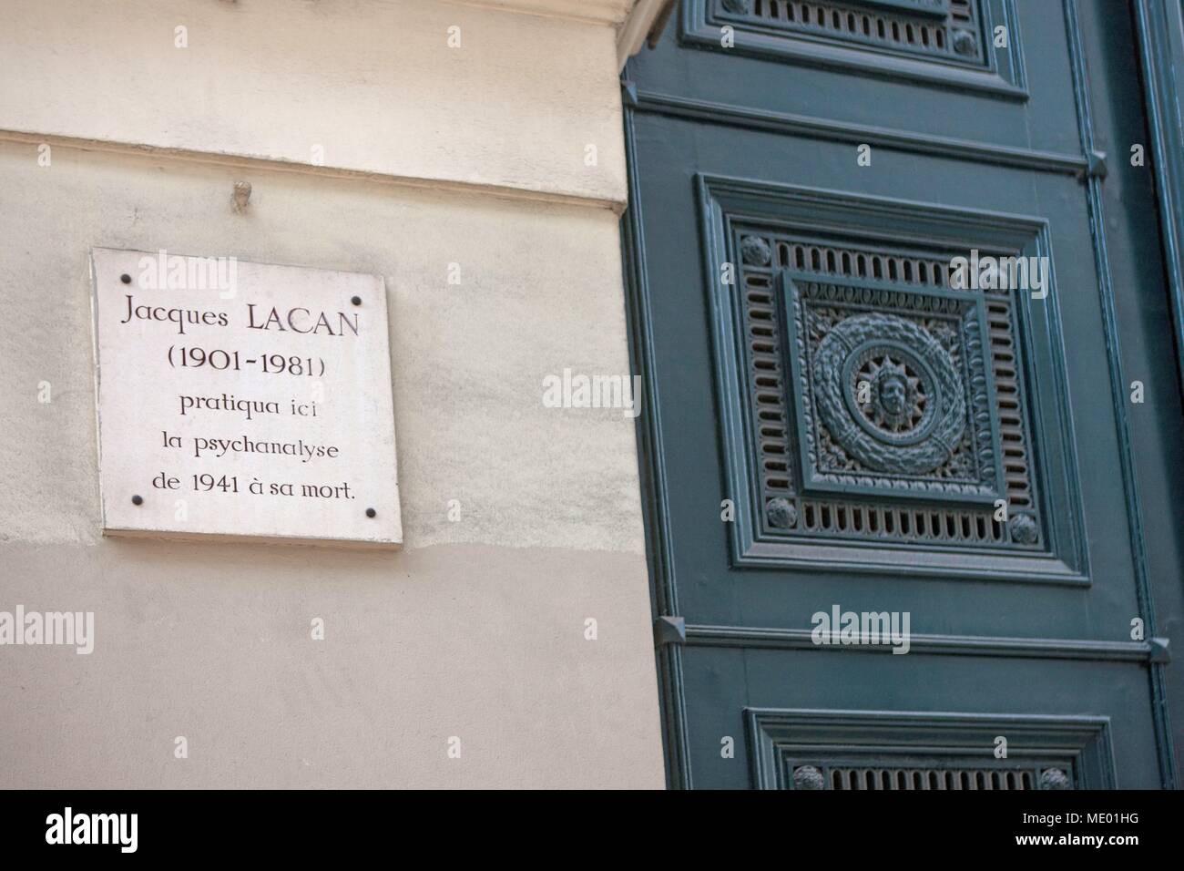 Paris, 5 rue de lille, building and office of French psychoanalist ...