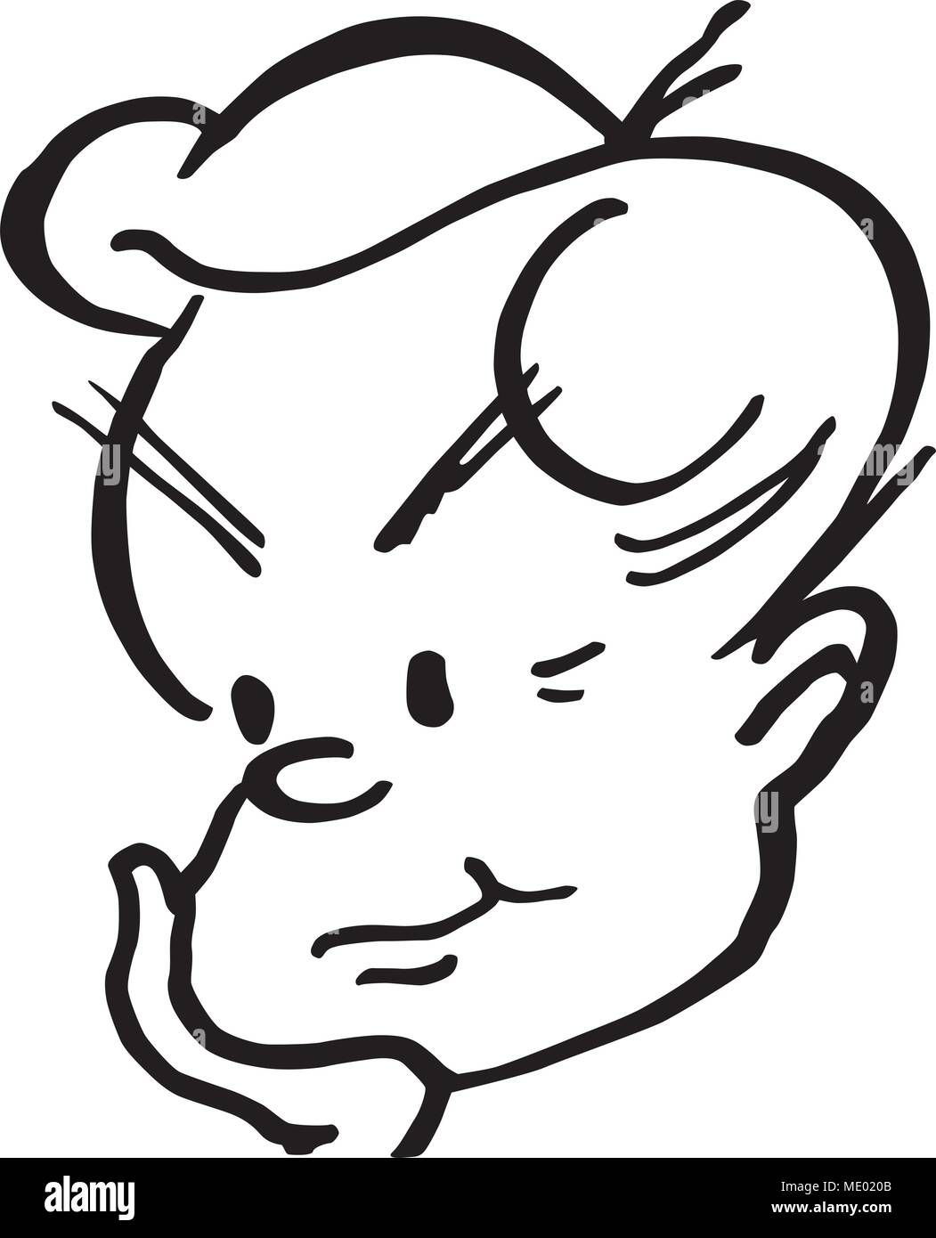 Contemplation - Retro Clipart Illustration Stock Vector Image & Art - Alamy