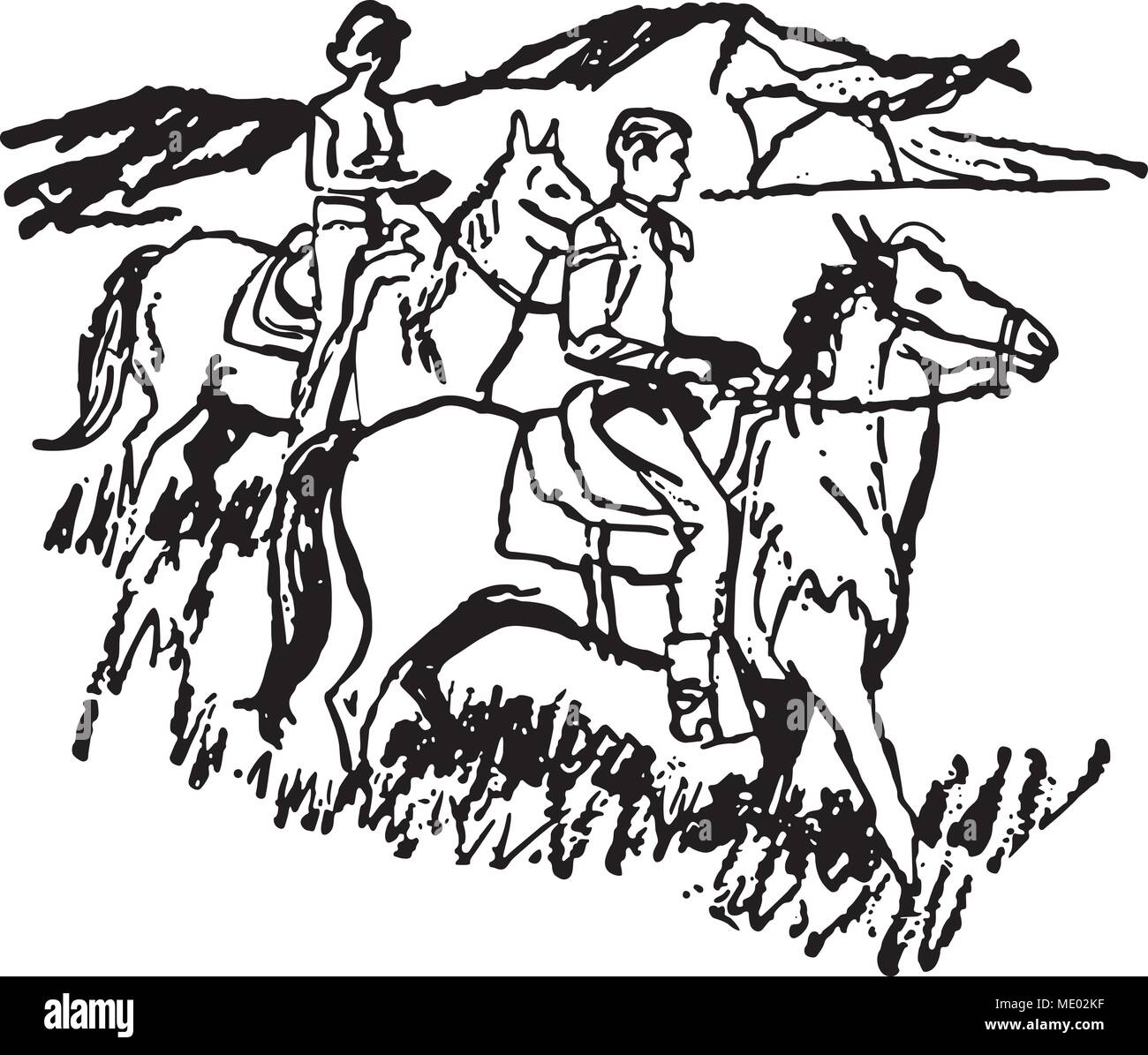 Horse Trail Riding Clipart