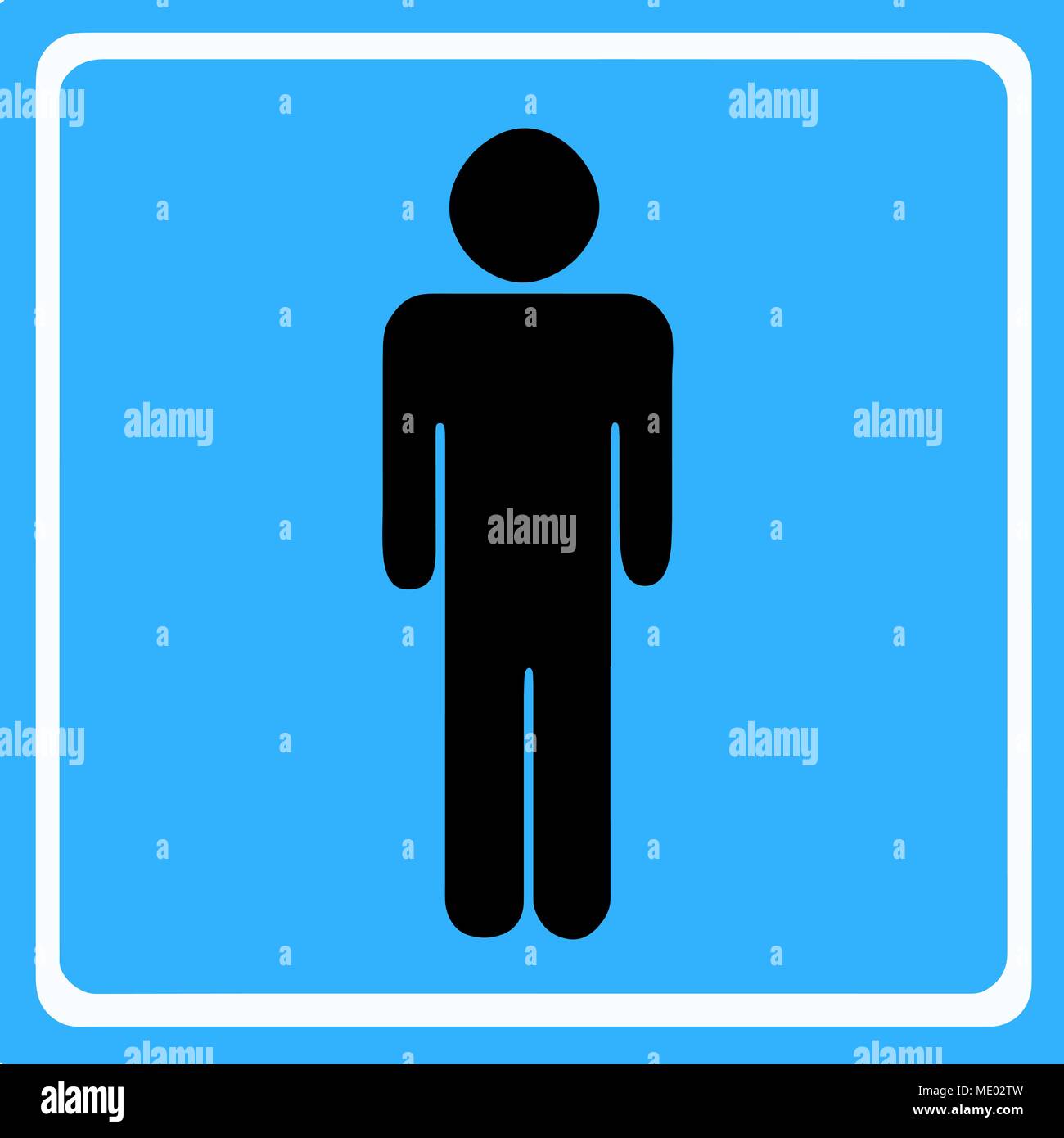 man figure vector on blue background - wc toilet icon Stock Vector ...