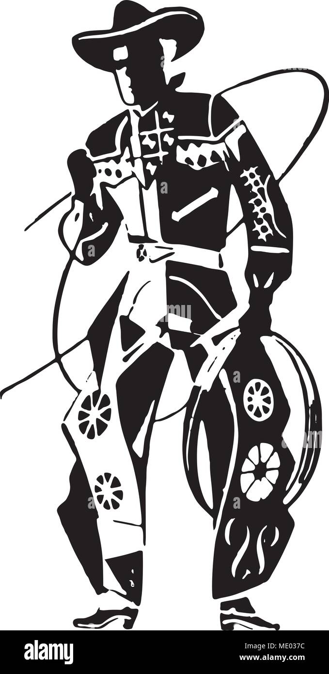 Cowboy - Retro Ad Art Illustration Stock Vector Image & Art - Alamy