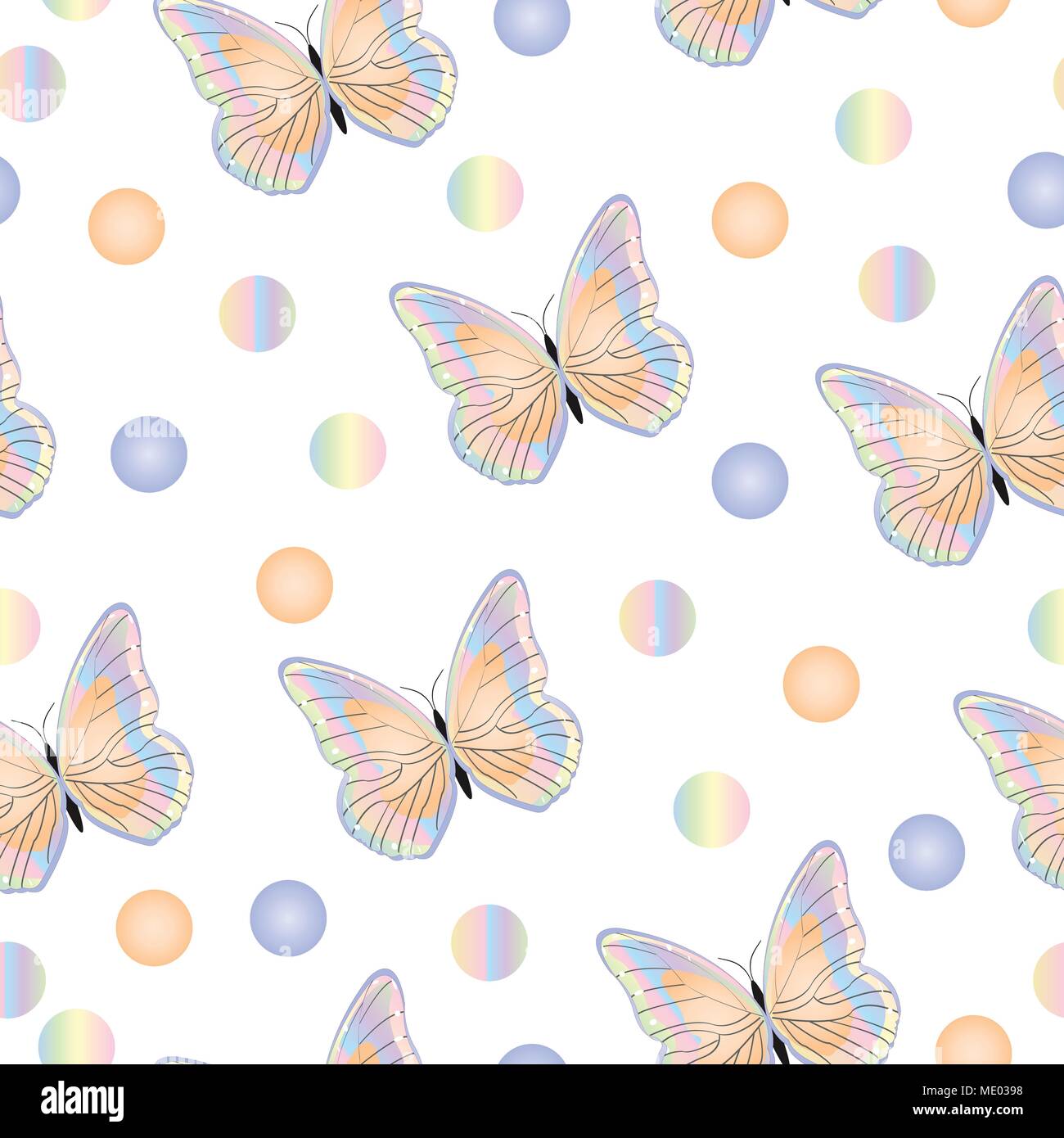 Pastel colors butterflies Stock Vector Images - Alamy