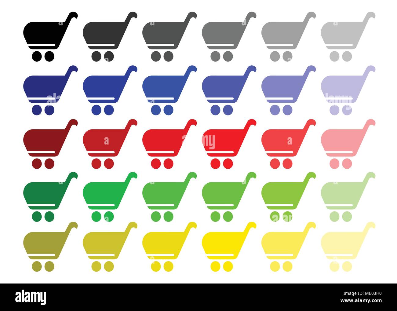 shopping basket vector set in multiple colors Stock Vector Image & Art ...