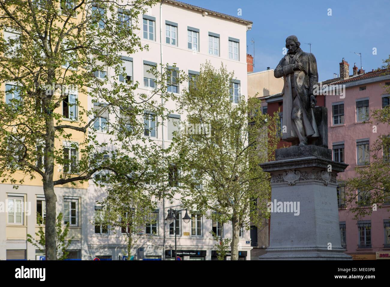 France, Lyon, Colline de la Croix Rousse, Place de la Croix-Rousse ...