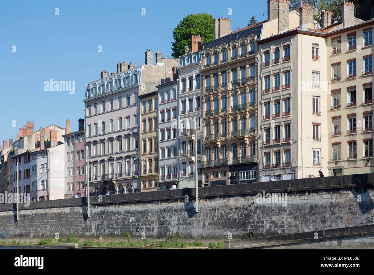 France, Lyon, Quays of the Saône River, Quai Saint-Vincent Stock Photo ...