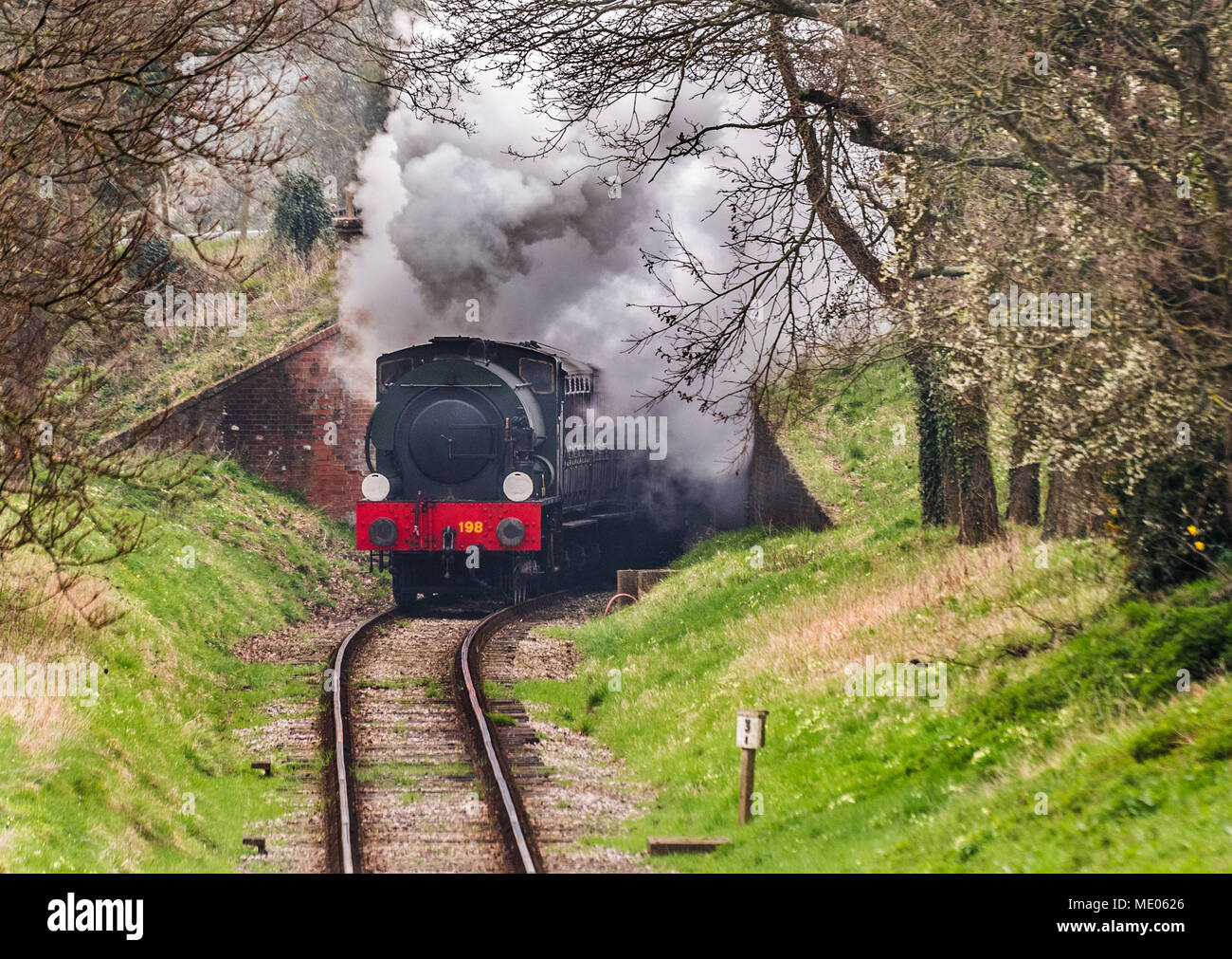 Steaming through. Heritage steam engine, Hunslett Austerity class ...