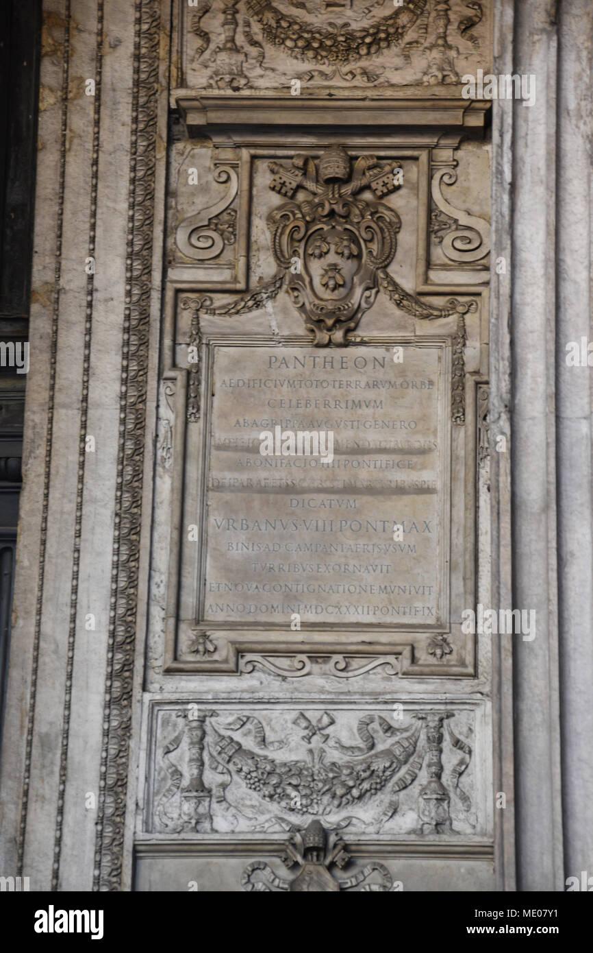 Dedication of the Pantheon. The Pantheon is a former Roman temple, now ...