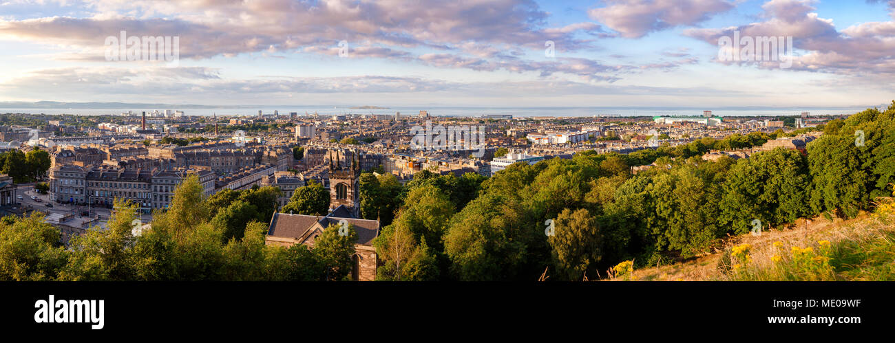 Panoramic cityscape of Edinburgh, the capital city of Scotland as ...