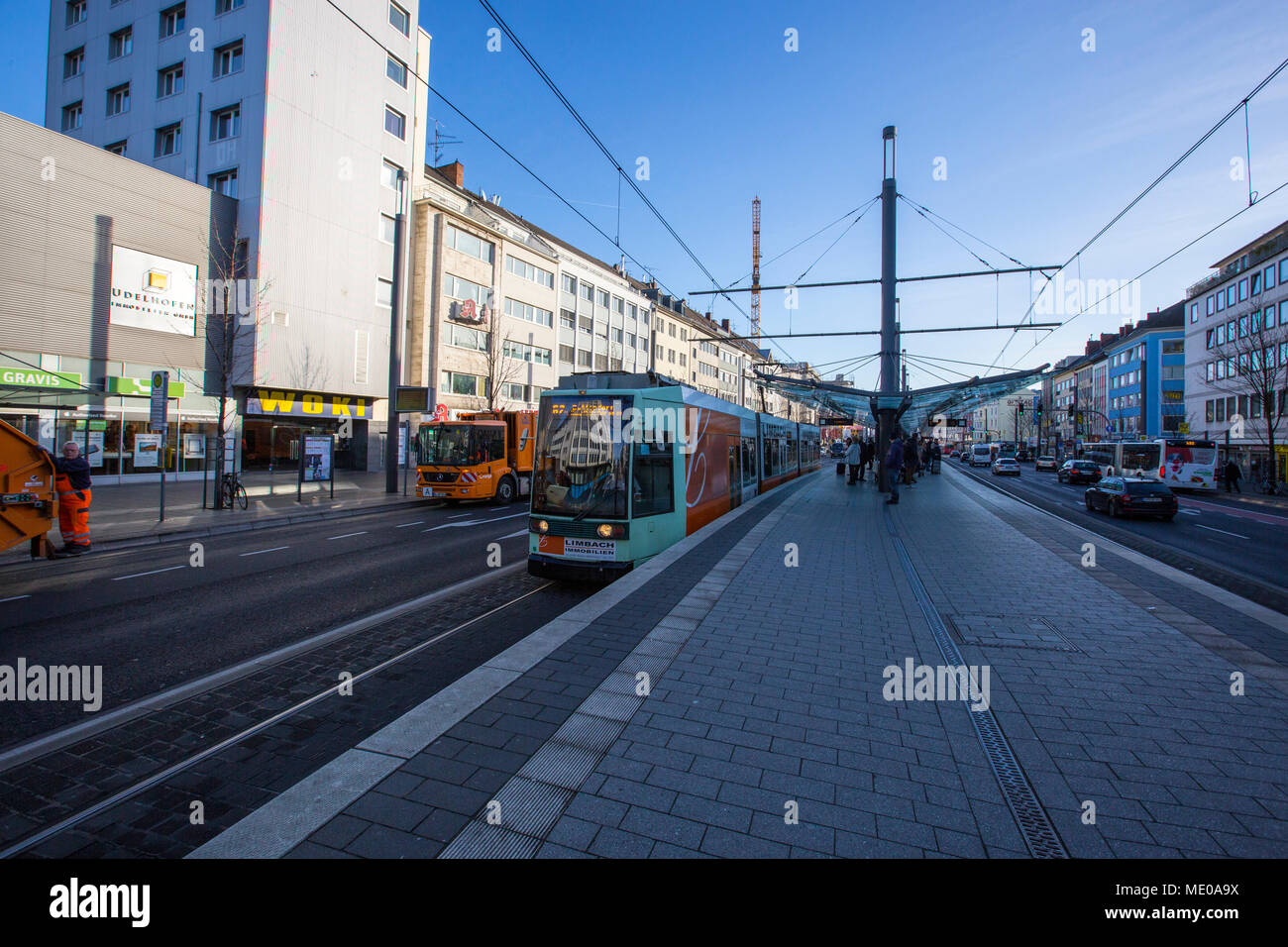 Modern station of the Stadtbahn or Light Railway System in Bonn, North ...