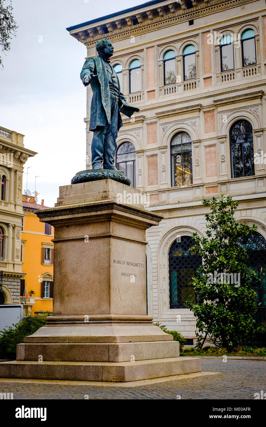 Statue of Marco Minghetti in the square that bears his name, Bologna ...