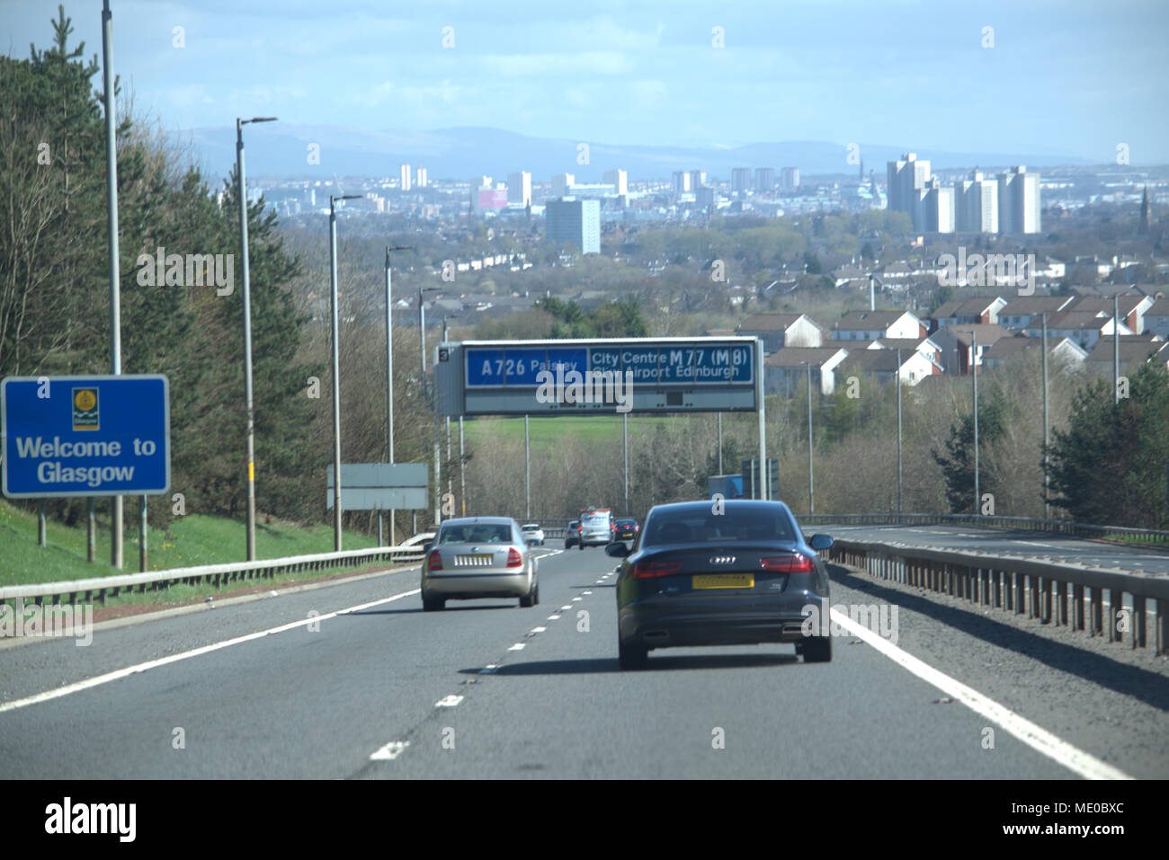 M77 motorway hi-res stock photography and images - Alamy