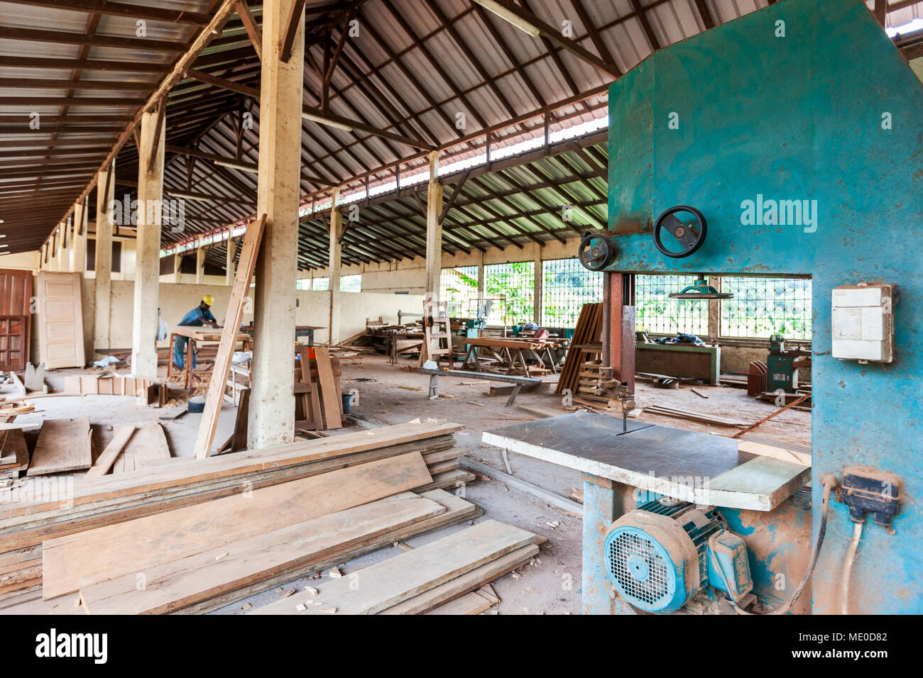 carpentry factory with African operators Stock Photo - Alamy
