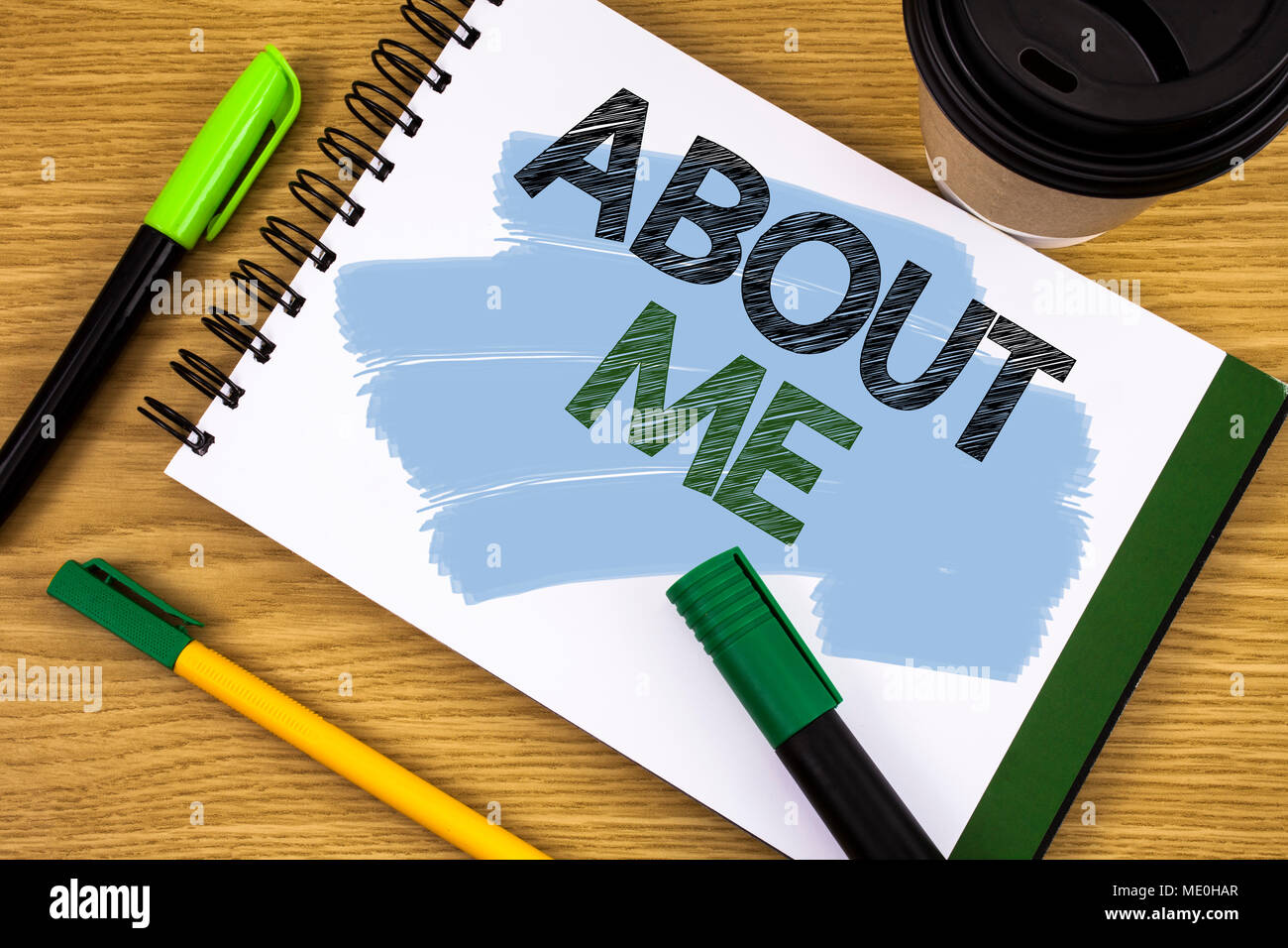 Writing note showing About Me. Business photo showcasing My Personal ...