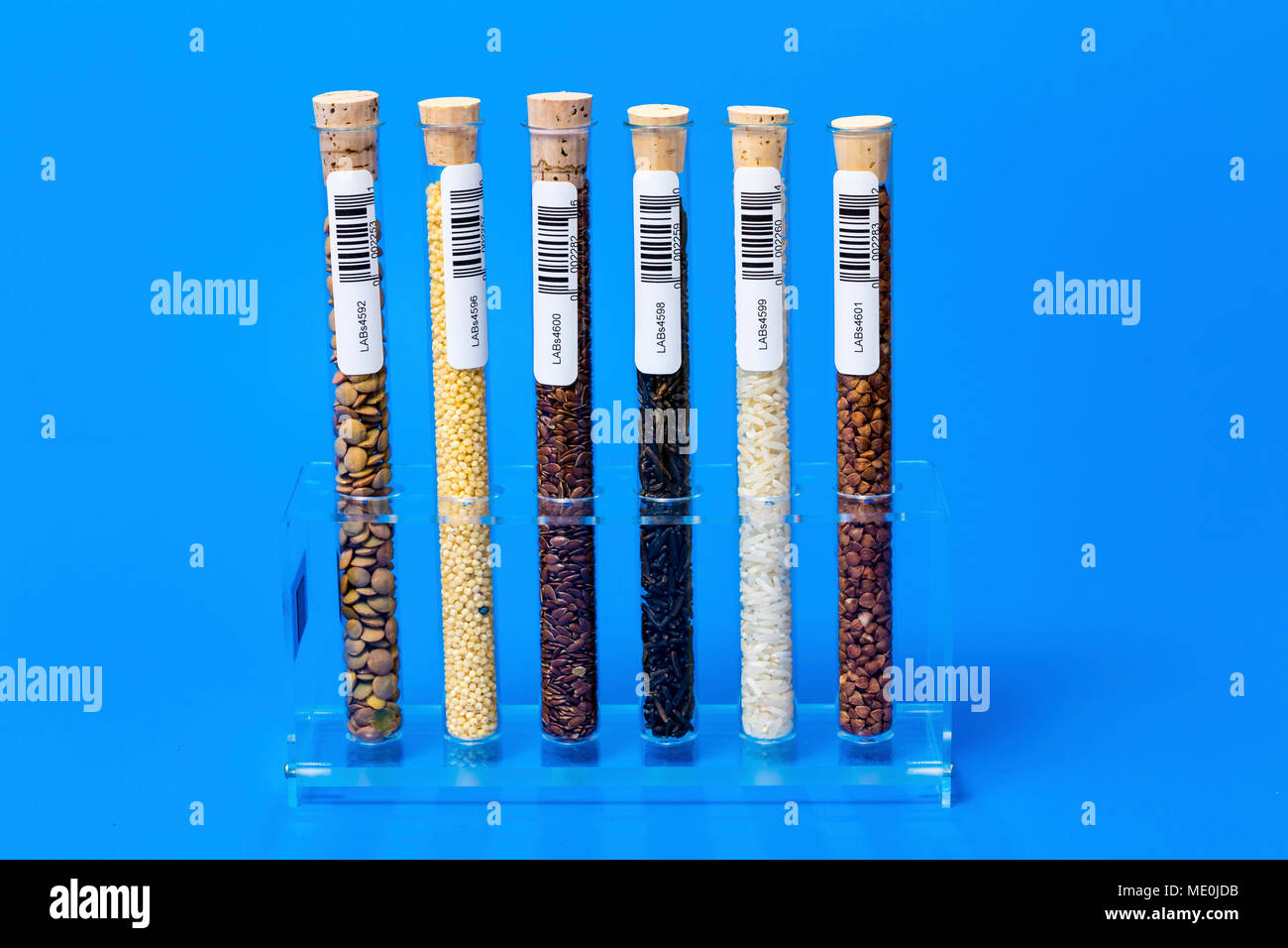Food samples in test tubes Stock Photo - Alamy