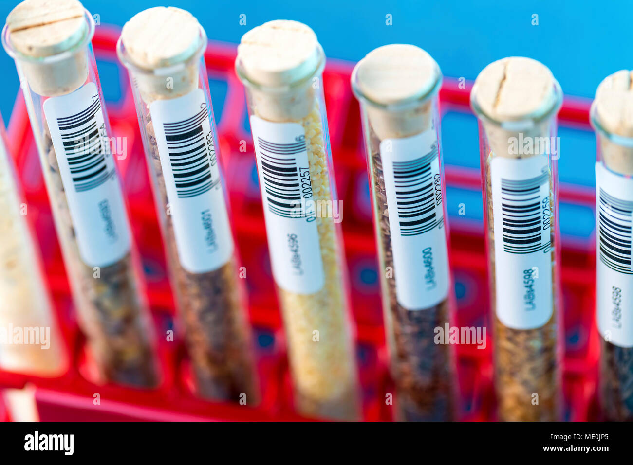 Food samples in test tubes Stock Photo - Alamy
