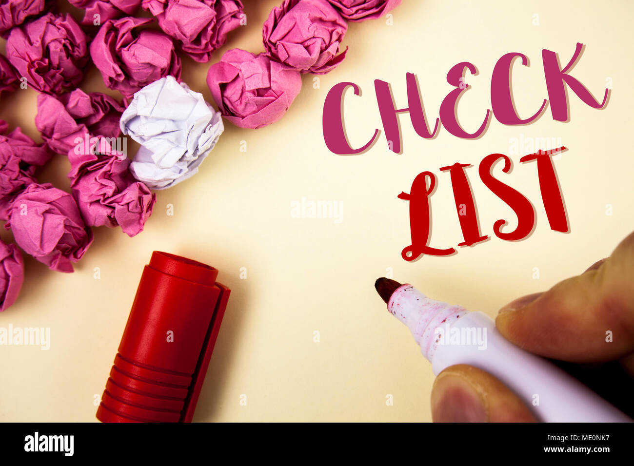 Writing note showing Check List. Business photo showcasing Items ...