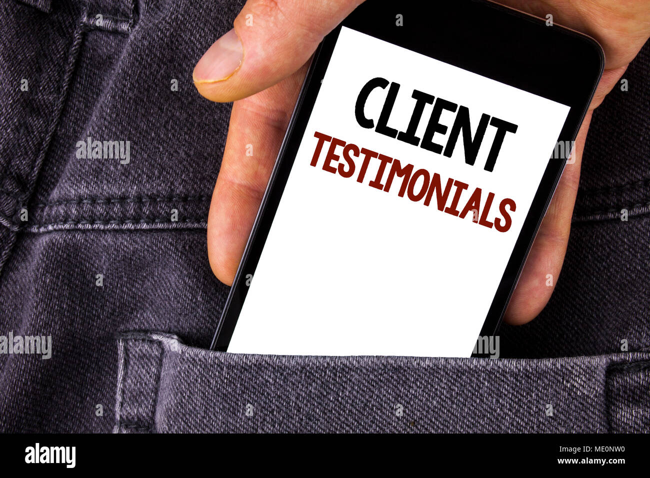 Conceptual hand writing showing Client Testimonials. Business photo ...