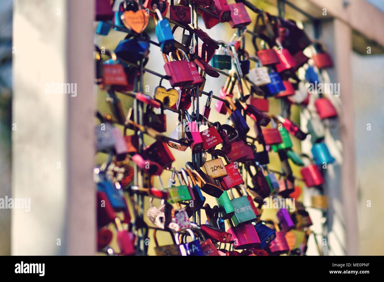 Hanging padlocks hi-res stock photography and images - Alamy