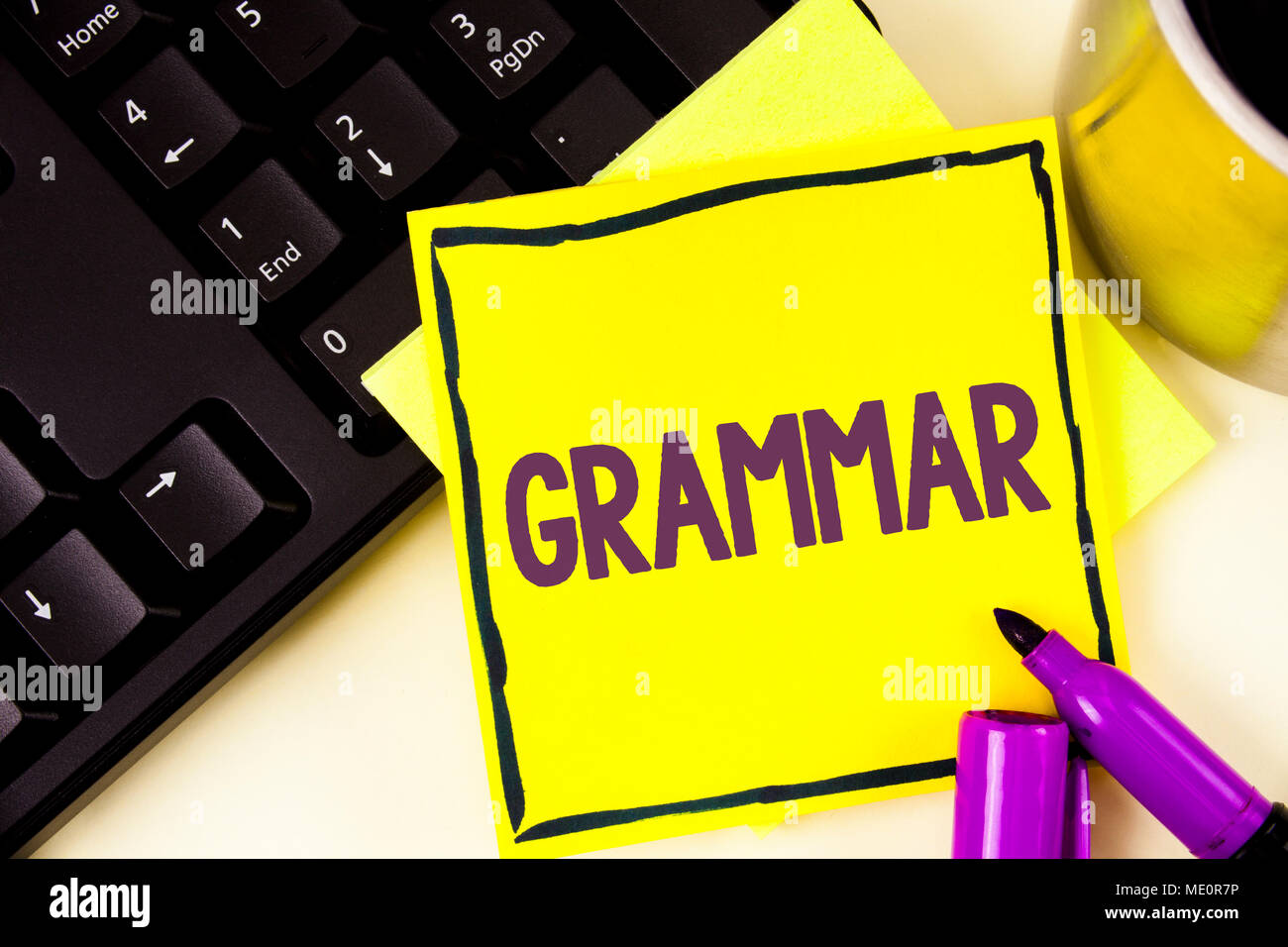 Handwriting Text Grammar Concept Meaning System And Structure Of A Language Correct Proper