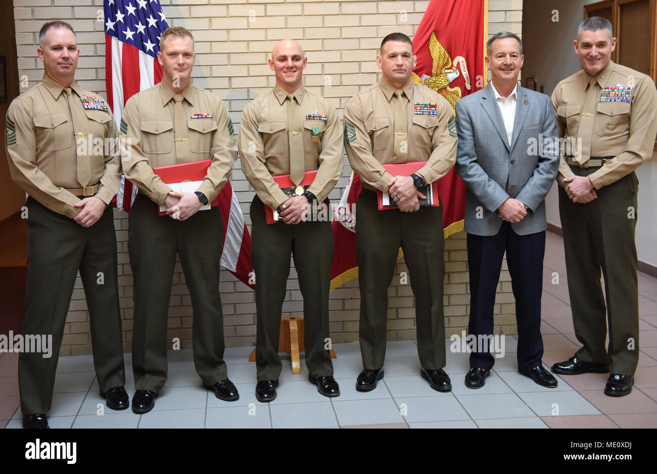Brig. Gen. Jason Bohm, (Far right), Sgt. Maj. Jeffrey Monssen (Far left ...