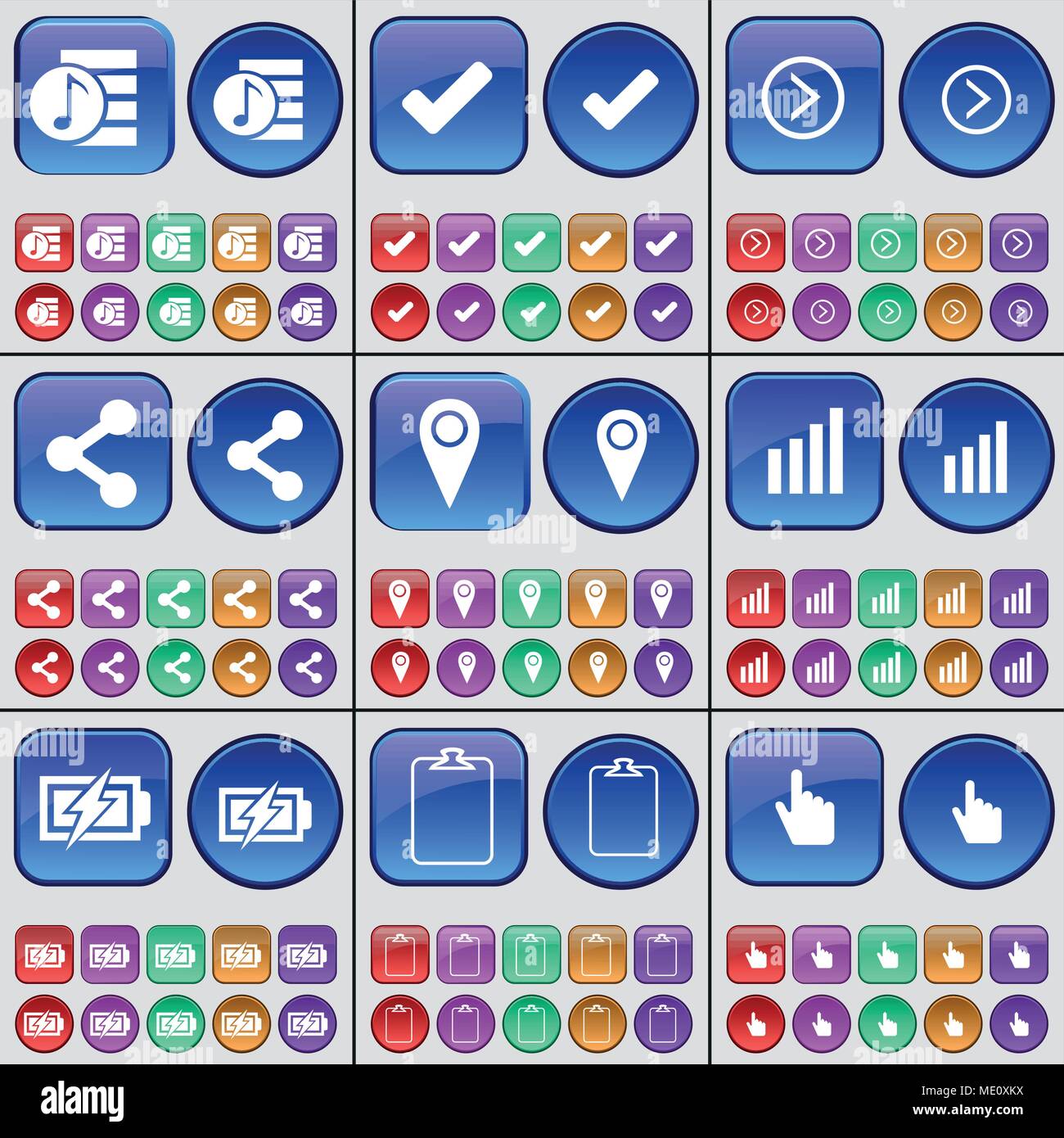 Music list, Tick, Arrow right, Share, Checkpoint, Diagram, Charging ...