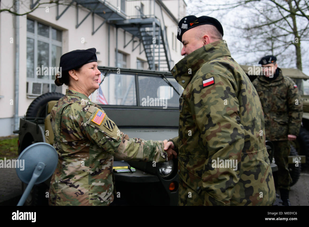U.S. Army Command Sgt. Maj. Sheryl D. Lyon, left, senior enlisted ...