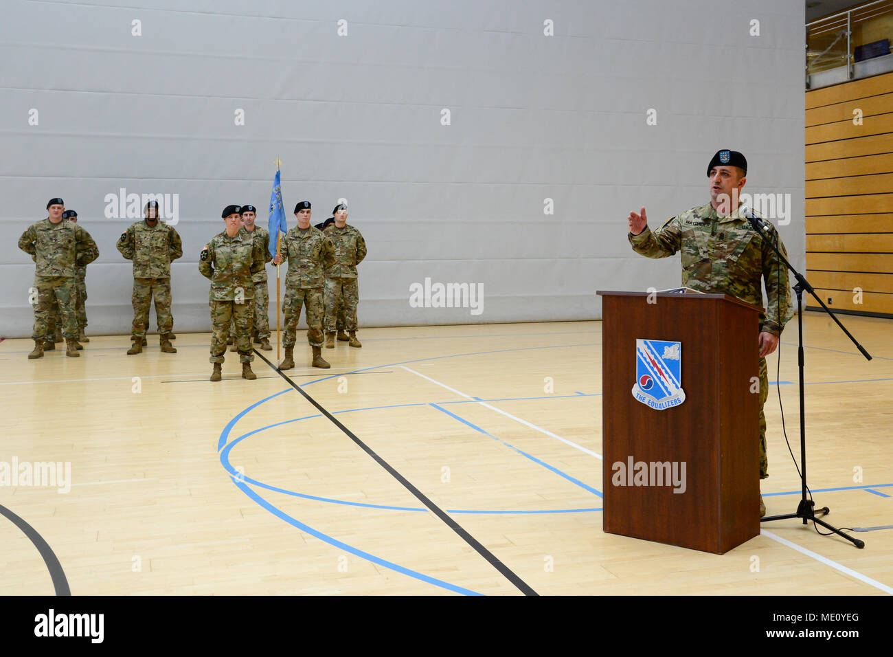 U.S. Army Command Sgt. Maj. Christopher Matthews, the outgoing Command ...