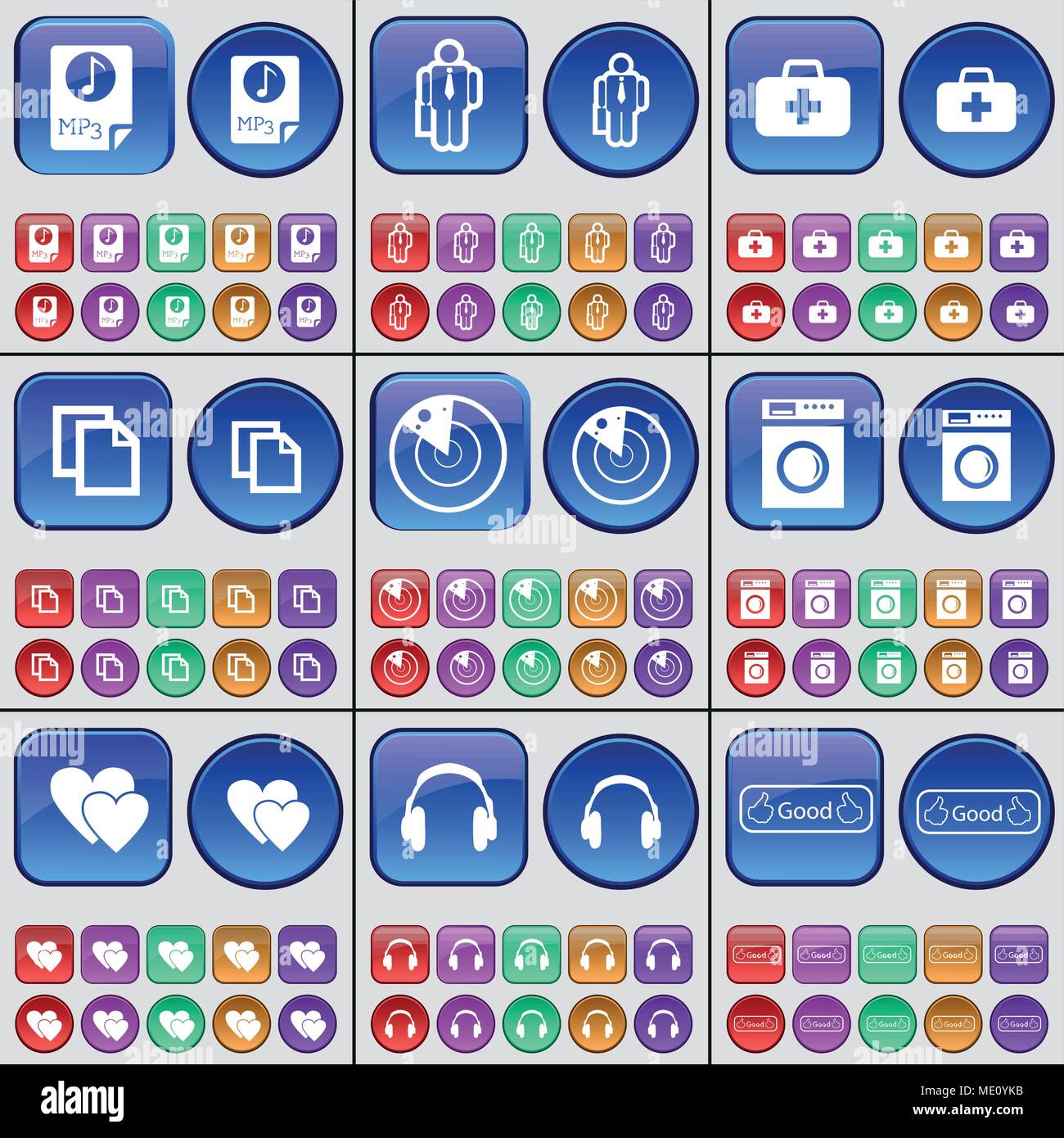 MP3, Silhouette, First-aid kit, Copy, Radar, Washing machine, Hearts ...