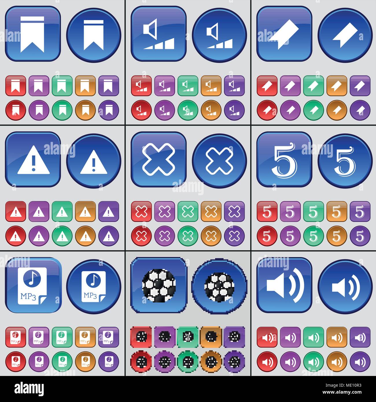 Marker, Volume, Warning, Stop, Five, MP3, Ball, Sound. A large set of ...