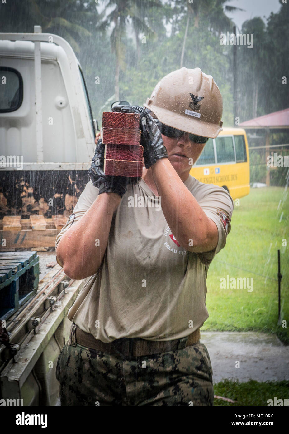 U.S. Navy Utilitiesman 1st Class Mariah Stanton, assigned to Naval ...