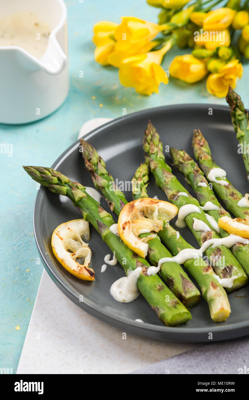 Grilled healthy new spring season vegetables Stock Photo - Alamy