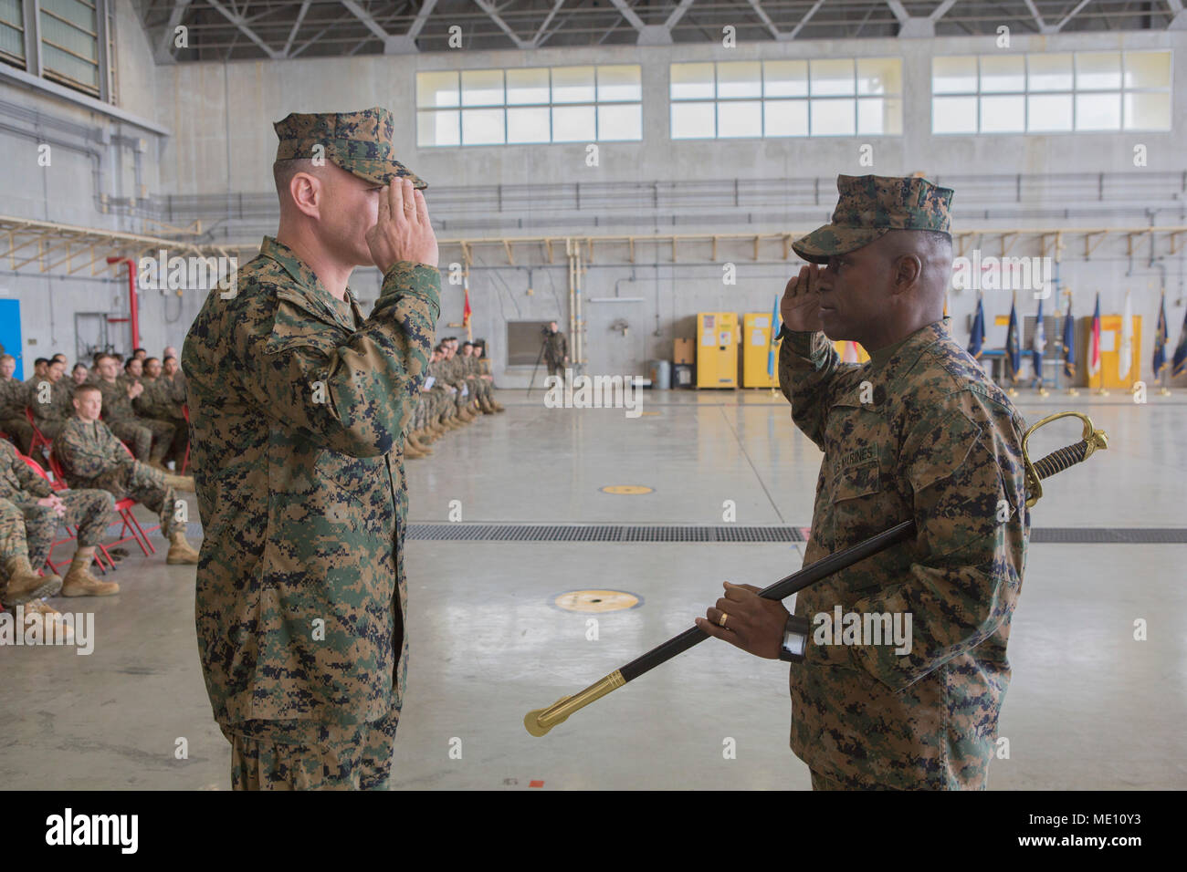 U.S. Marine Corps Sgt.Maj. Jerry D. Taylor, the outgoing sergeant major ...