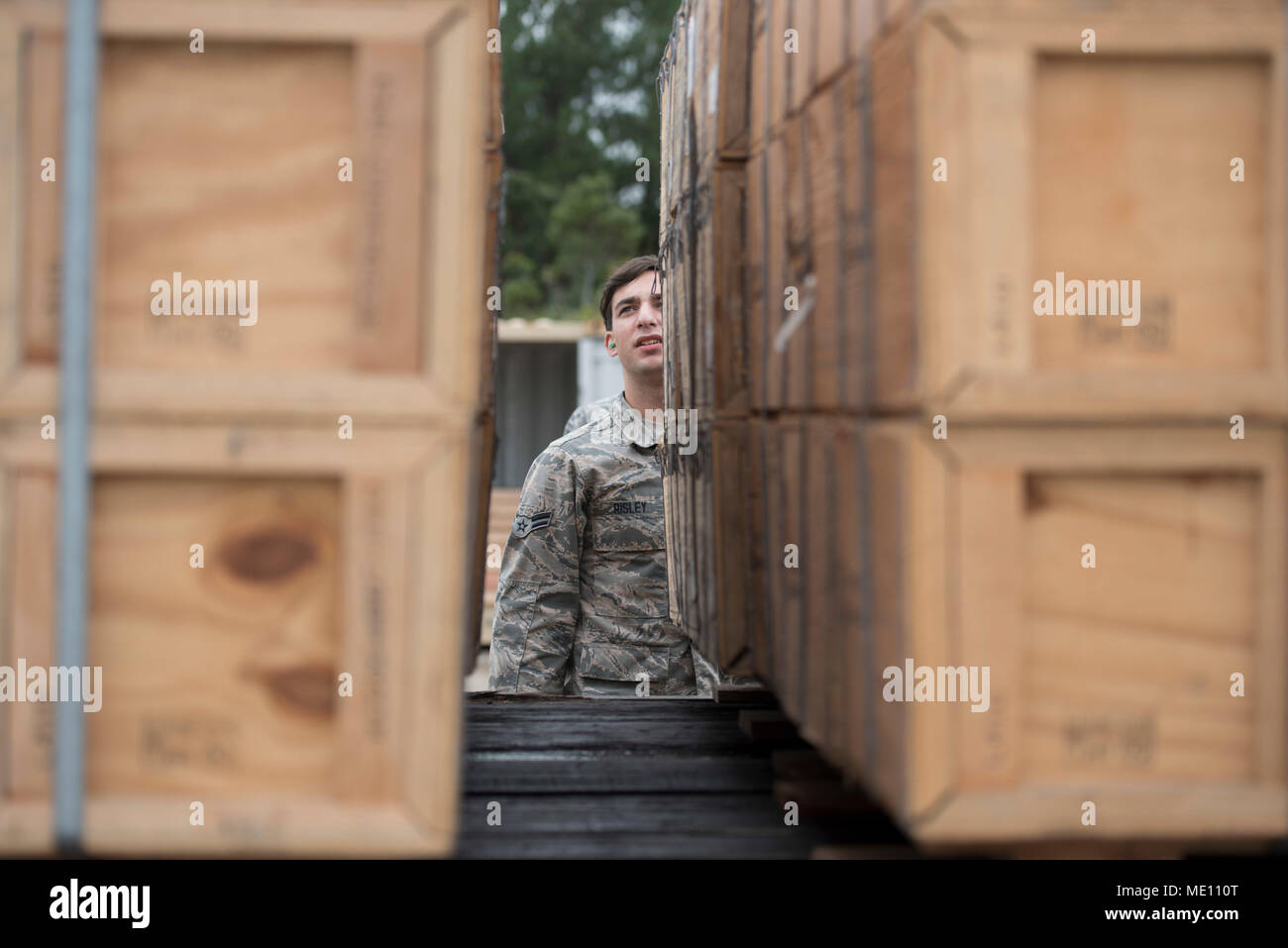 U.S. Air Force Airman 1st Class Nick Rinsley, 18th Munitions Squadron ...