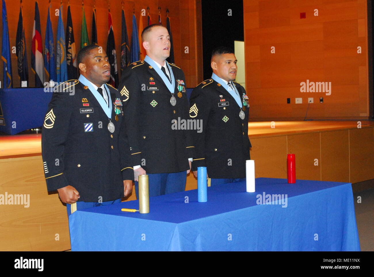 Sgt. 1st Class Gary R. Killiebrew (left) and Staff Sgts. Justin D ...