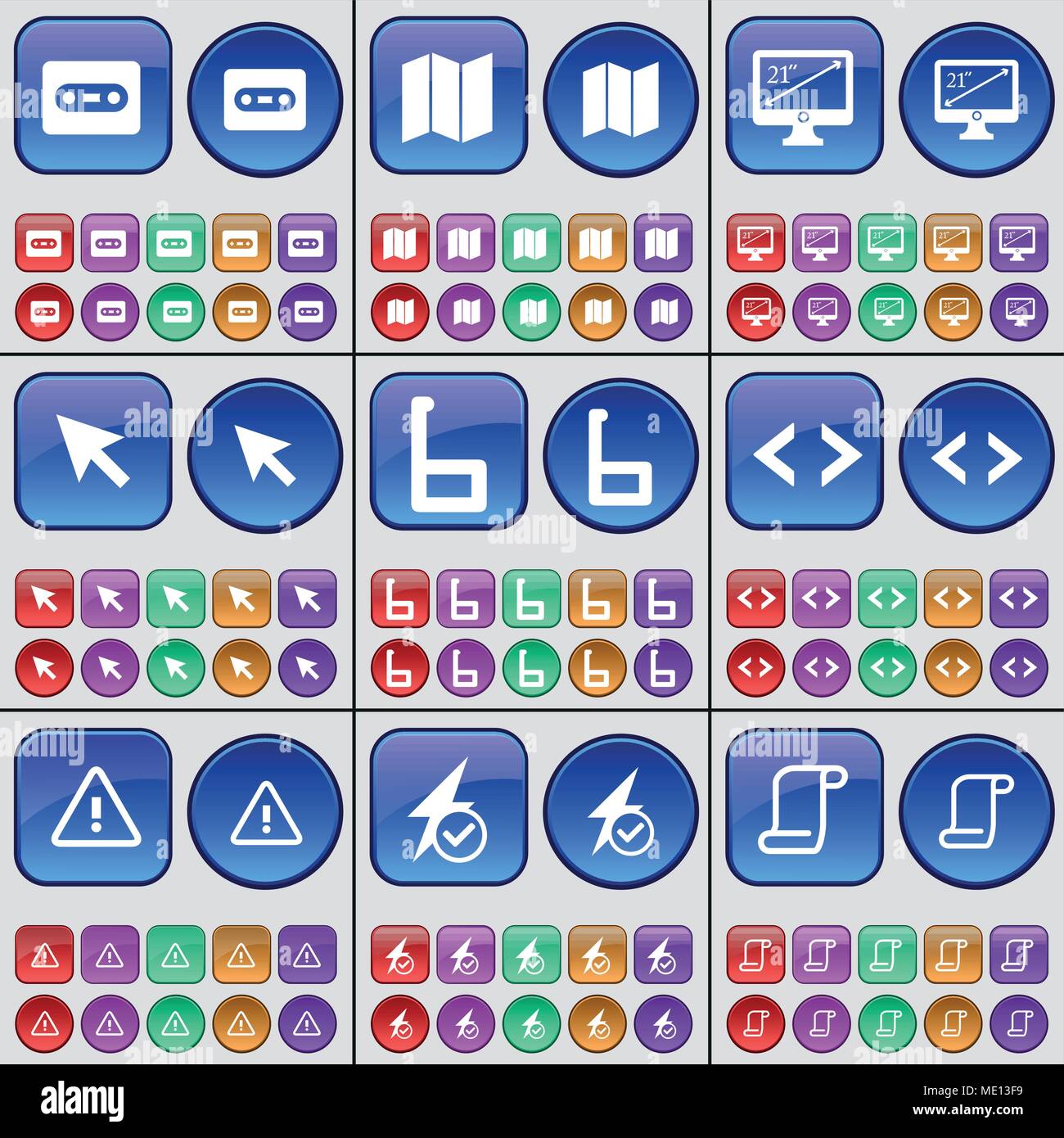 Cassette, Map, Monitor, Cursor, Six, Code, Warning, Flash, Scroll. A ...