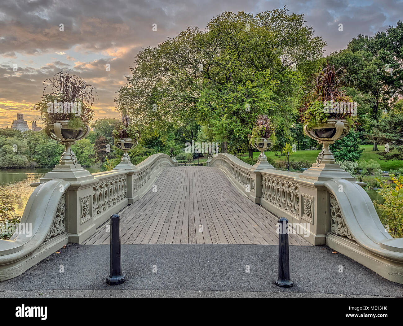 The Bow Bridge is a cast iron bridge located in Central Park, New York ...