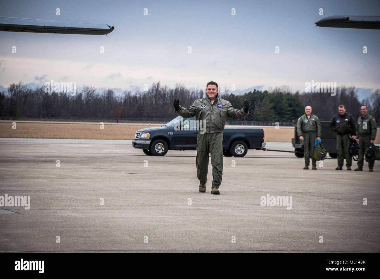 Members of the 179th Airlift Wing, Mansfield, Ohio, gathered to offer ...