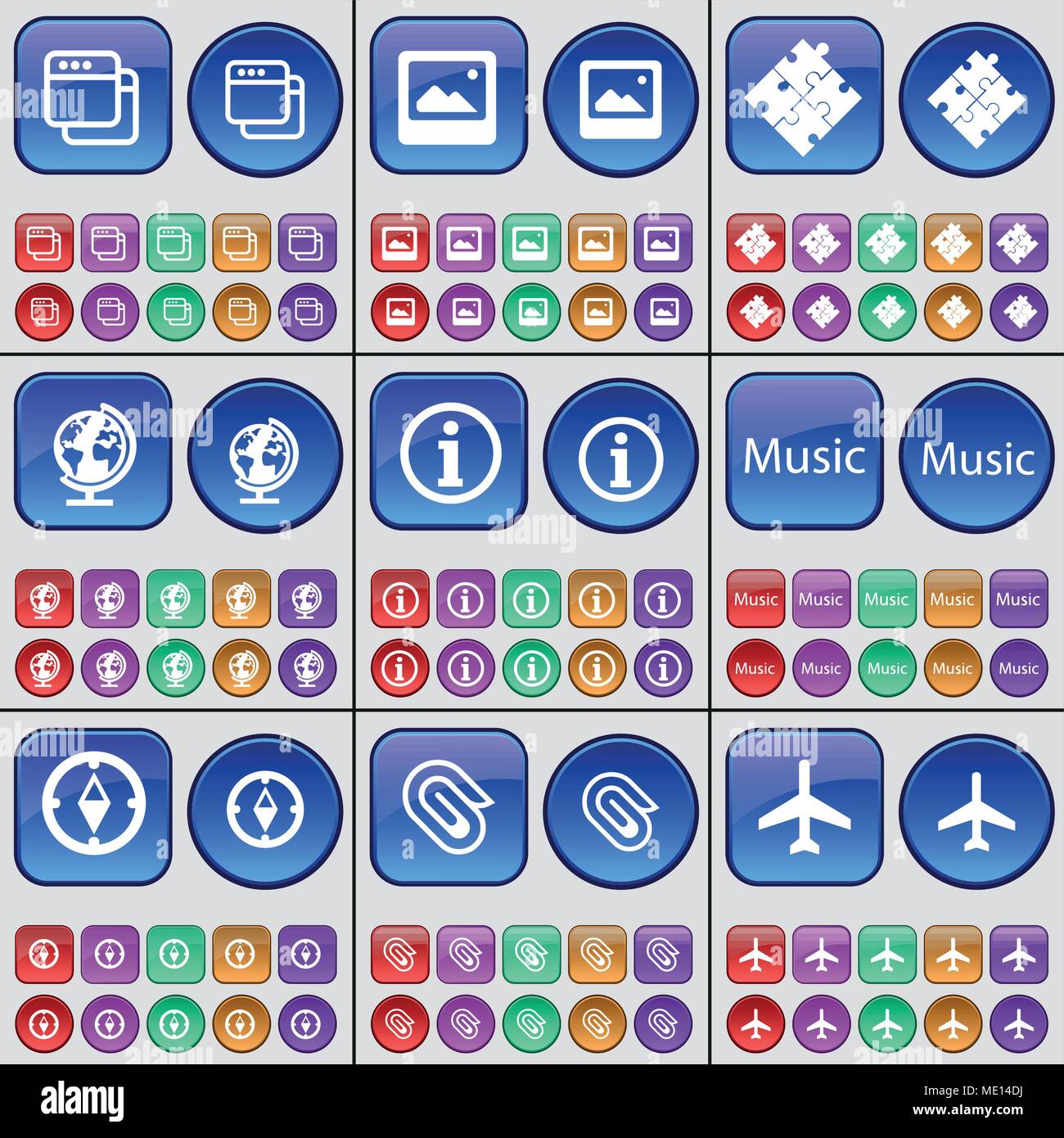 Window, Picture, Puzzle, Globe, Information, Music, Compass, Clip ...