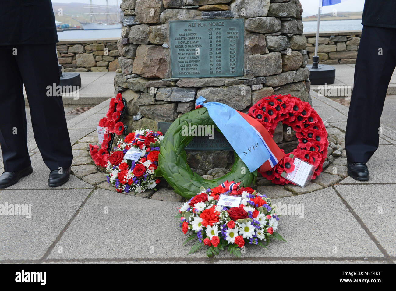 Shetland Bus memorial wreath laying ceremony in Scalloway Shetland by ...