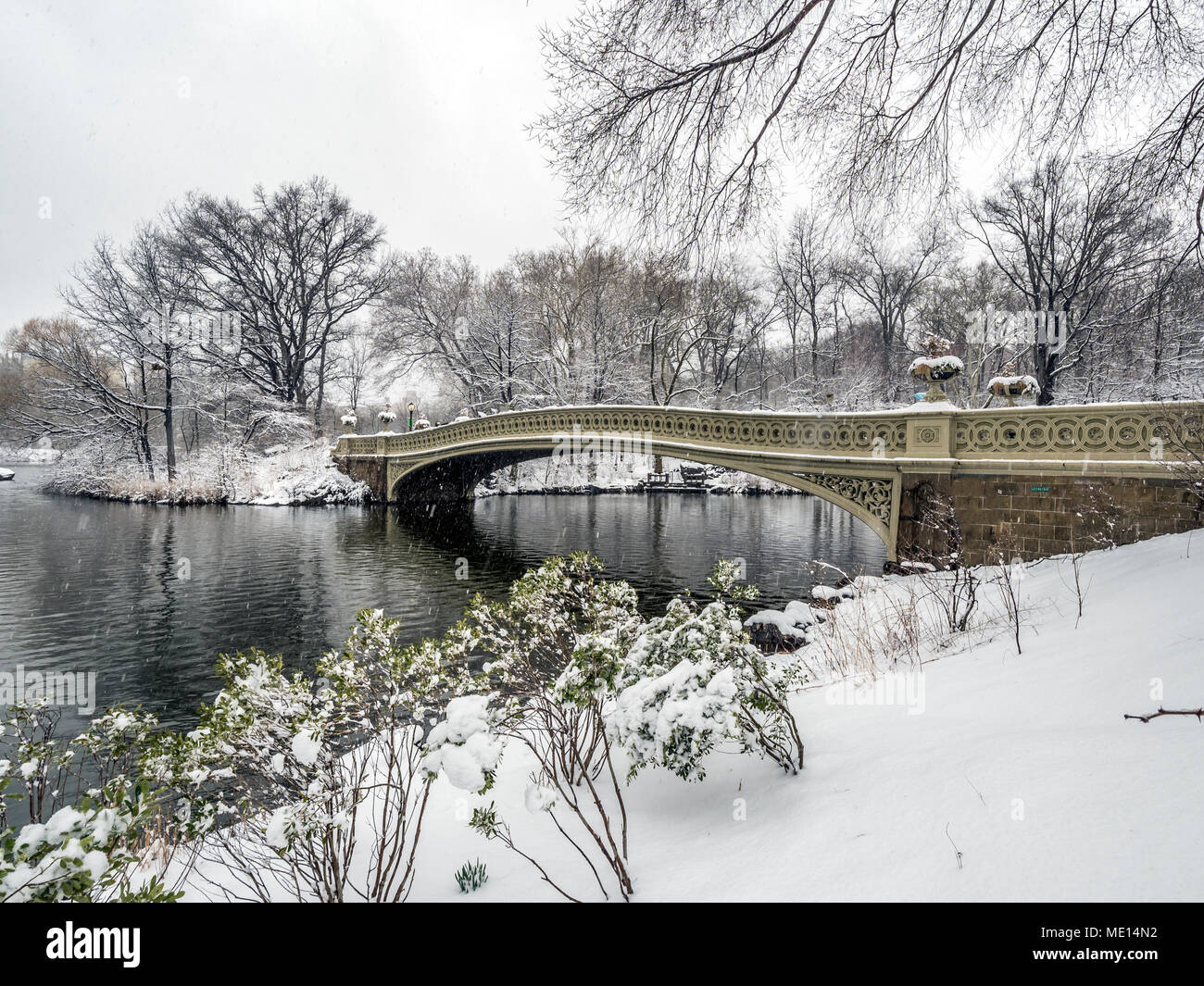 The Bow Bridge is a cast iron bridge located in Central Park, New York ...