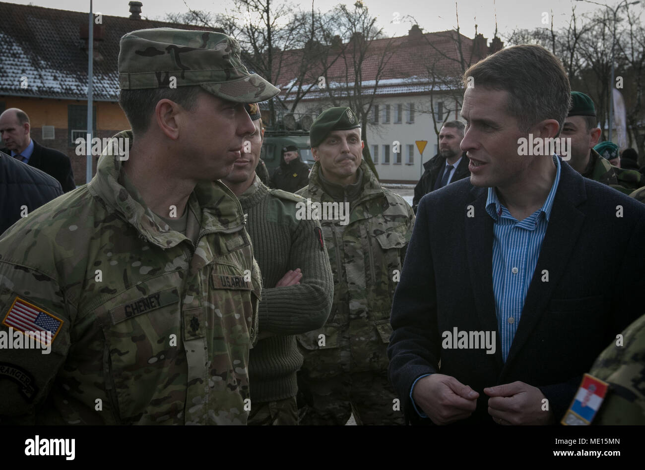 U.S. Army Lt. Col. Scott Cheney (left), the Battle Group Poland ...